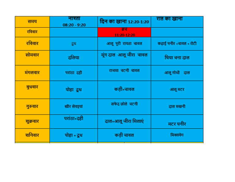 Mess Menu | PDF