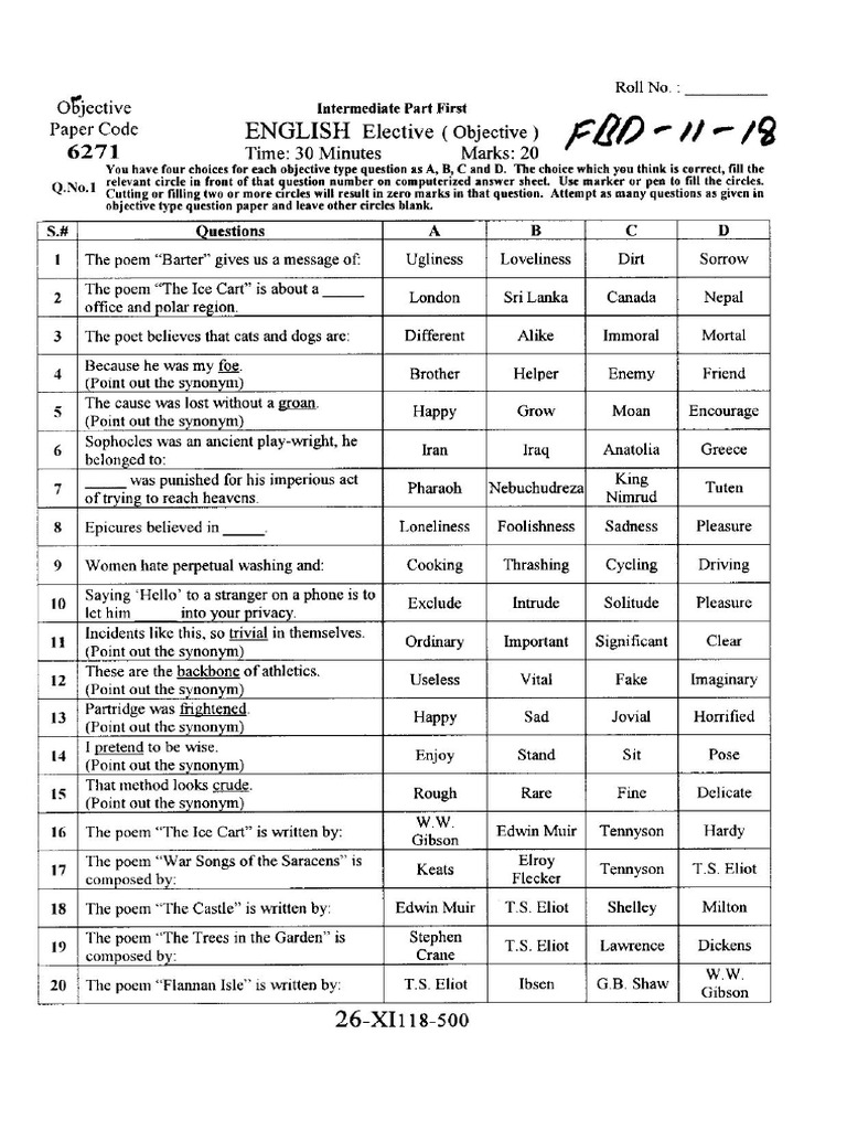English-11 FBD-(G1+G2)-18 | PDF