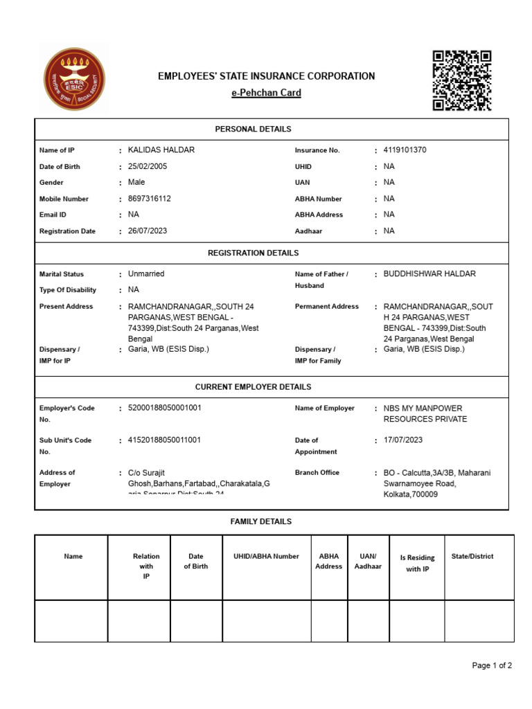 e-Pehchan Card for NBS Employees | PDF | Social Security | Social Programs