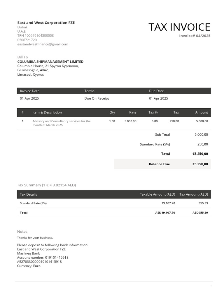 Tax Invoice 04-2025 | PDF
