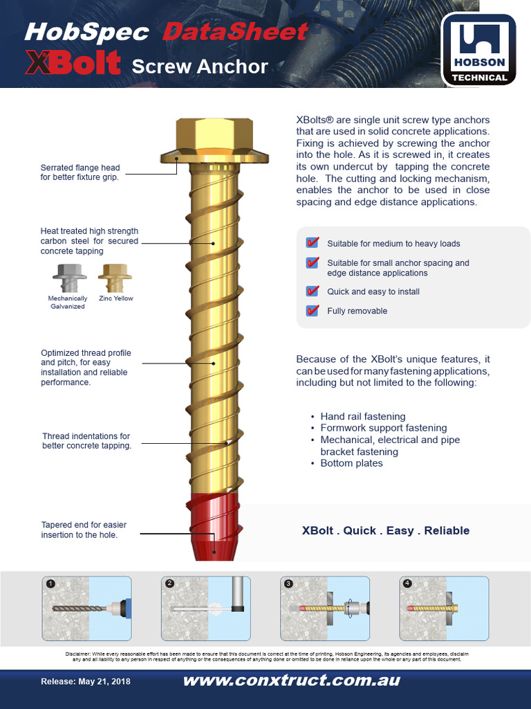 Screw Anchor - HSD-XBOLT | PDF | Screw | Materials