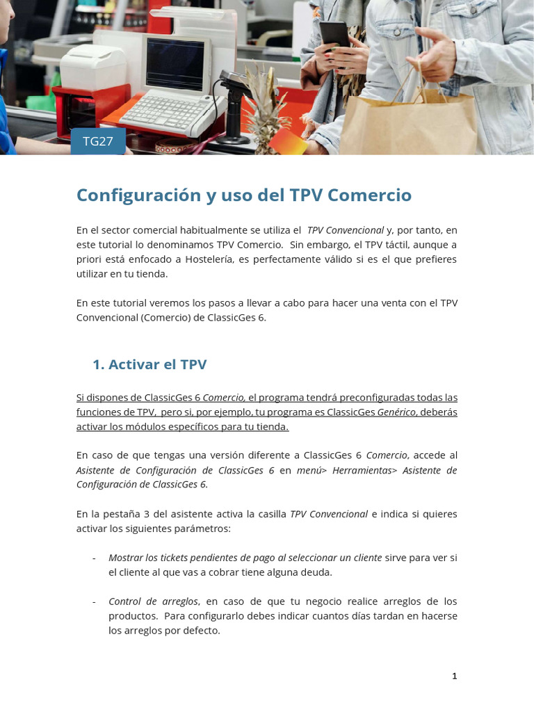 Configuración y Uso TPV Comercio | PDF | Ventana (informática) | Punto de venta