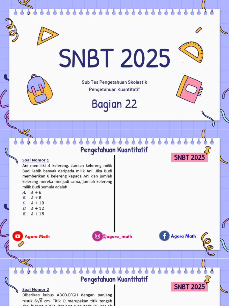 Pengetahuan Kuantitatif 22 AGARA MATH UTBK SNBT 2025 | PDF