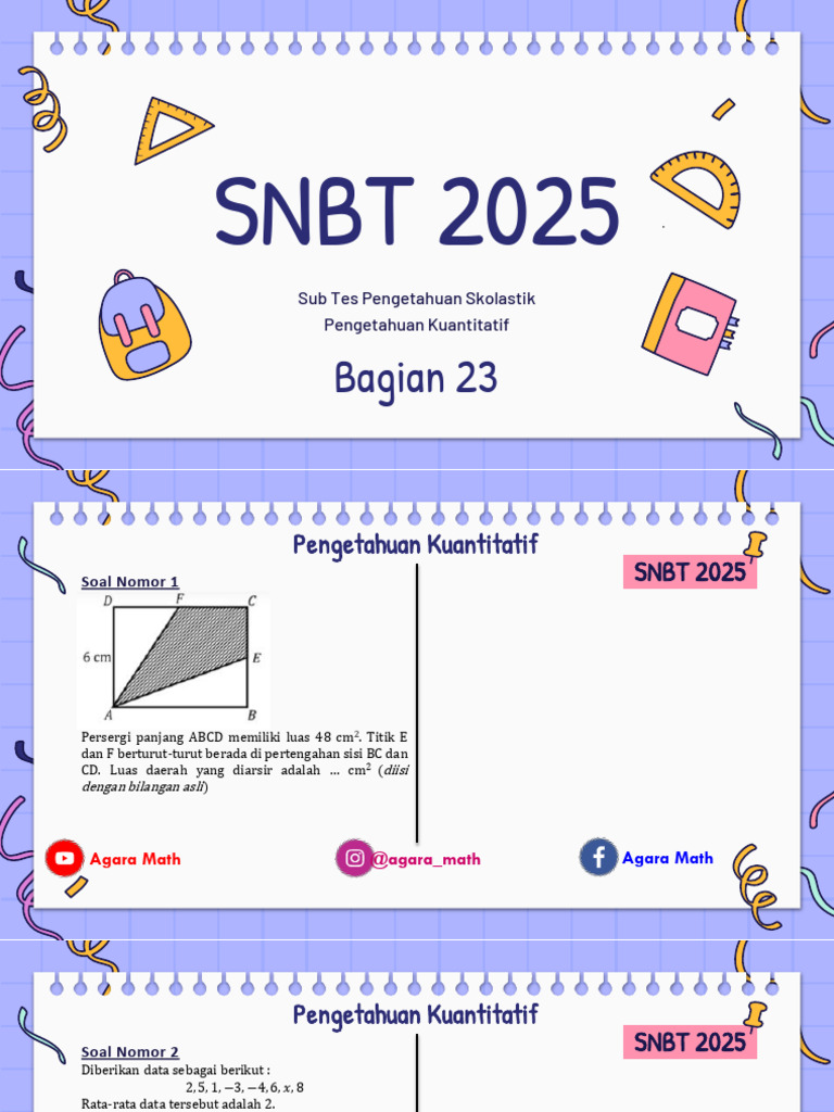 Pengetahuan Kuantitatif 23 AGARA MATH UTBK SNBT 2025 | PDF