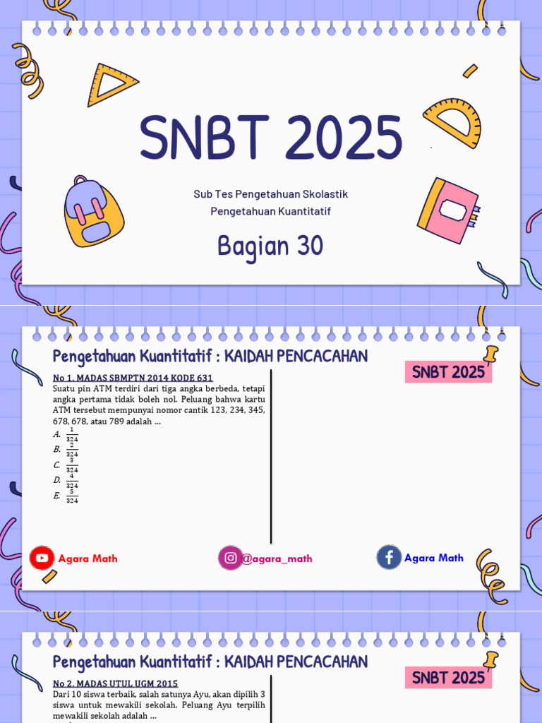Pengetahuan Kuantitatif 30 AGARA MATH UTBK SNBT 2025 | PDF