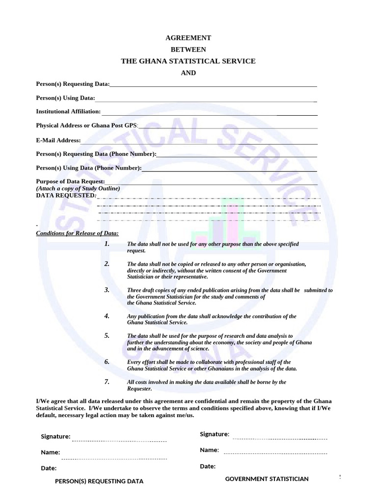 Gss Data Request Agreement Form | PDF | Statistics
