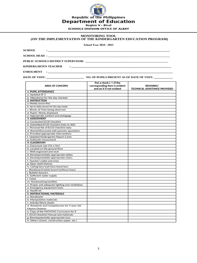 Monitoring Evaluation Tool Kep Sy 2024 2025 | PDF | Learning