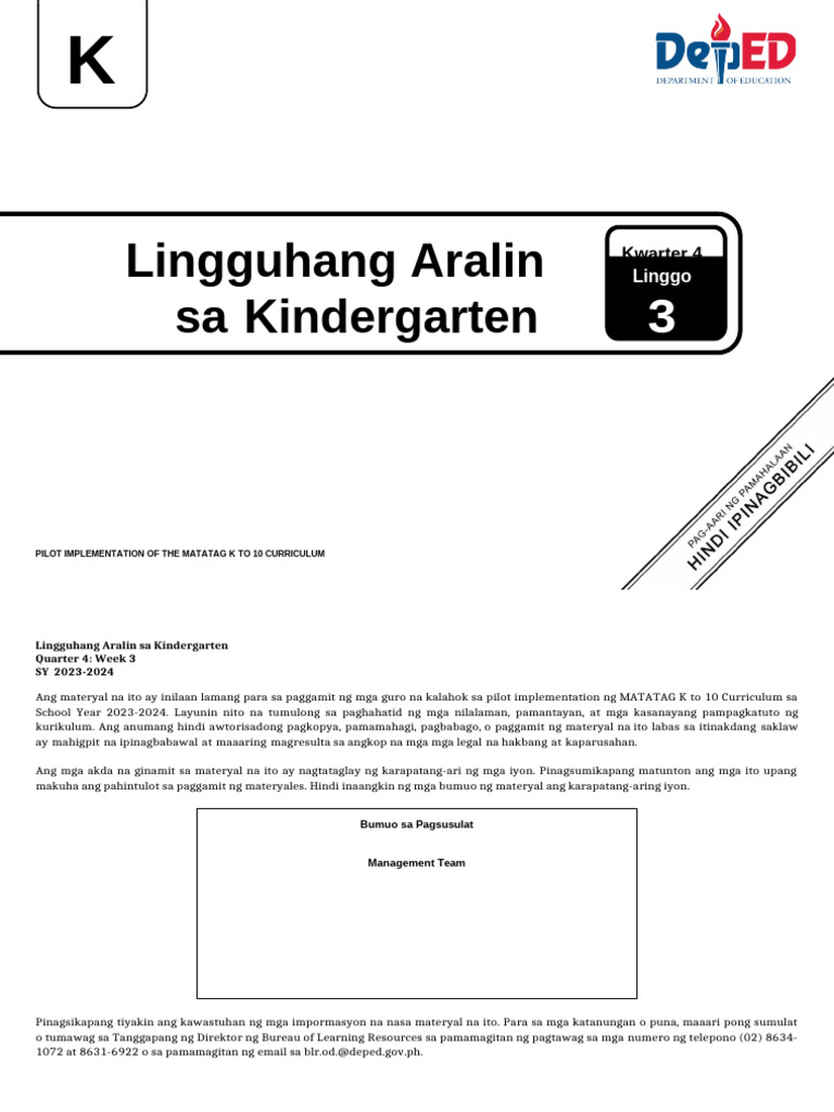 LE Kindergarten Q4 Week 3 v2 | PDF