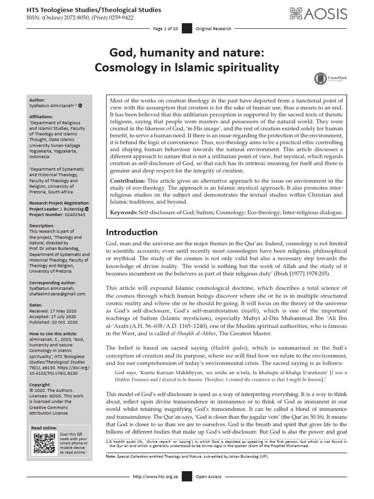 God Humanity and Nature | PDF | Sufism | Transcendence (Religion)