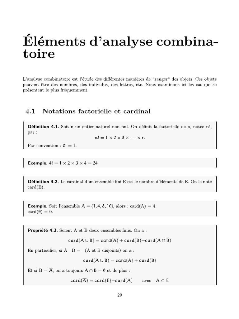 Analyse Combinatoire | PDF