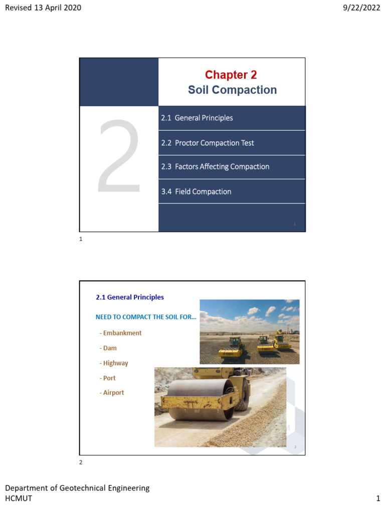 Soil Mechanics - BK Theme - Chapter - 2 - Soil Compaction | PDF | Soil | Natural Materials