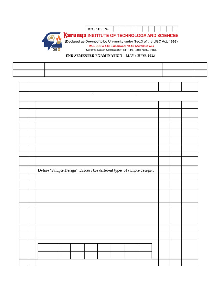 Research Methodology Question Paper | PDF | Methodology | Statistics
