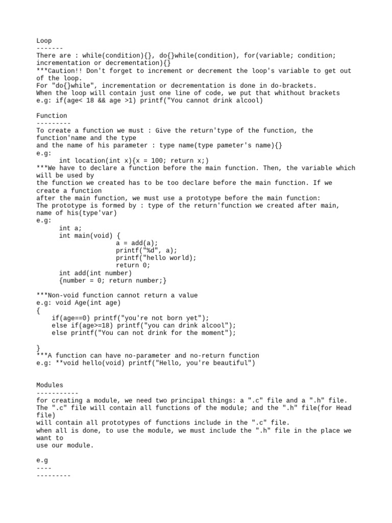 Loops, Functions, ModulesC | PDF | Control Flow | Object Oriented Programming