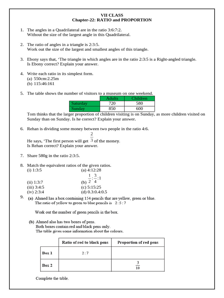 CH 22 - RATIO and PROPORTION | PDF | Ratio | Geometric Shapes