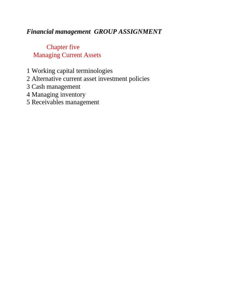 Financial Management GROUP ASSIGNMENT | PDF