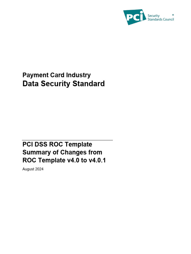 PCI DSS v4 0 1 ROC Template Summary of Changes | PDF | Payment Card ...