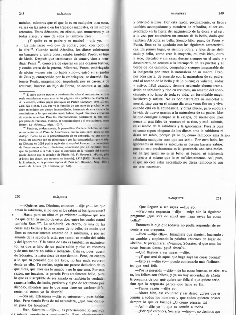 Platon - Banquete - Madrid - Gredos 1992 | PDF