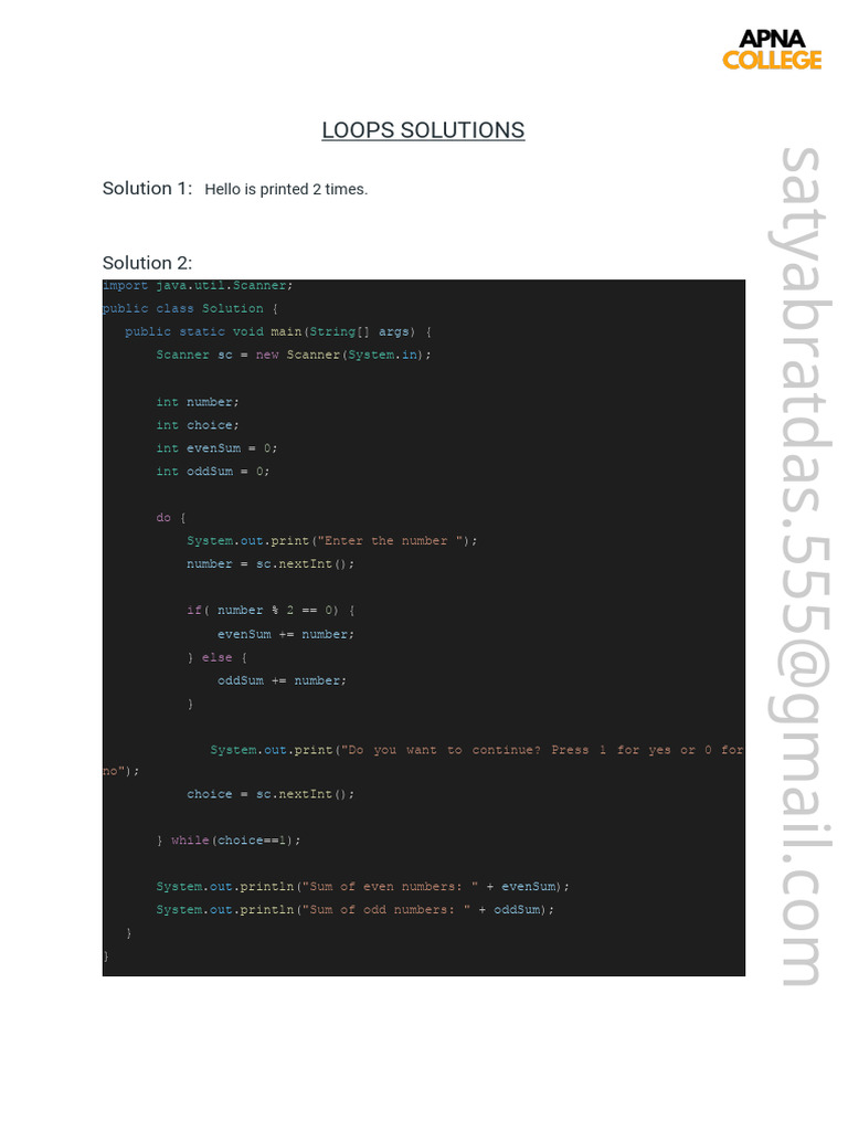 Loops Solutions | PDF | Computer Programming | Software Engineering