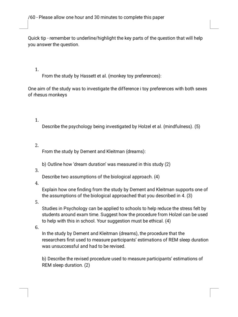 Bio Exam (Based On Specimen Paper Question Styles) . | PDF
