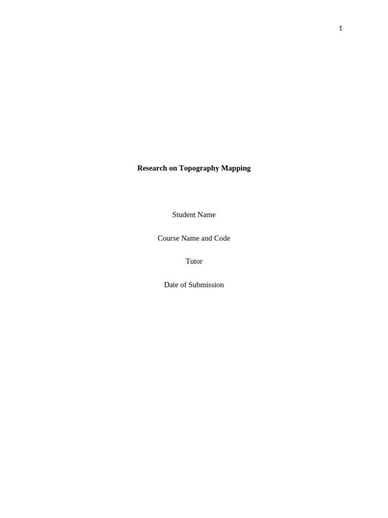 Research On Topography Mapping Pdf Topography Cartography