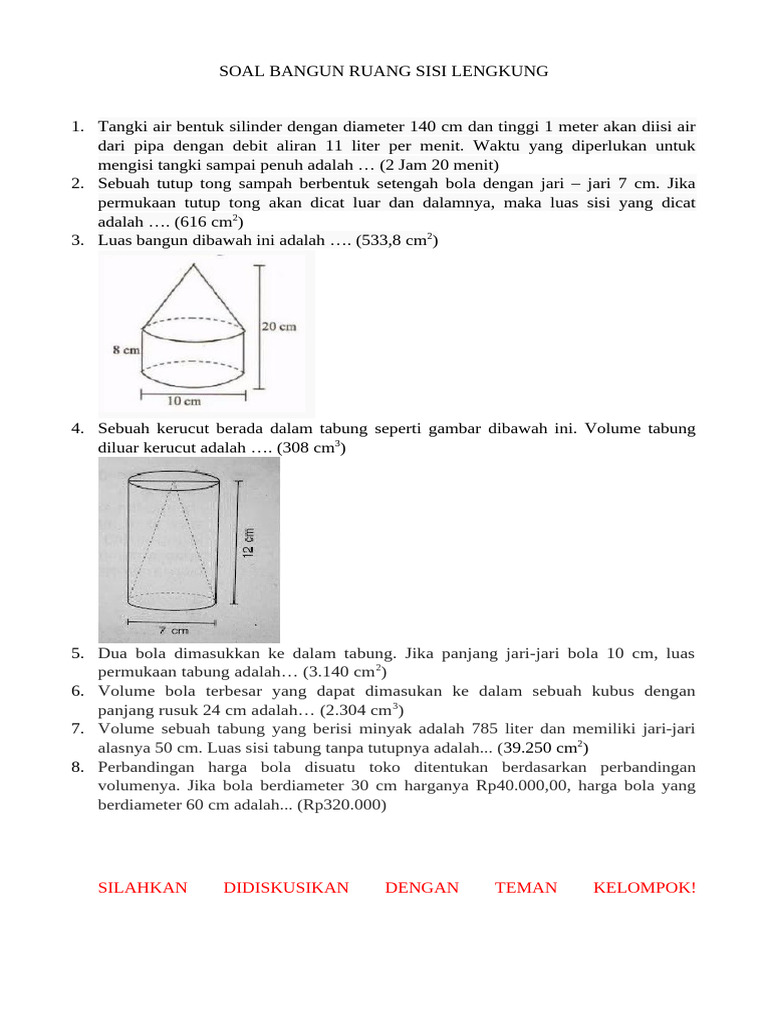 Soal Bangun Ruang Sisi Lengkung | PDF