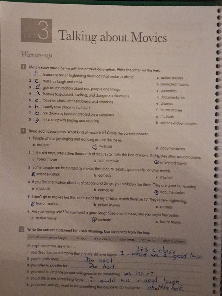 Workbook Unit 3 | PDF