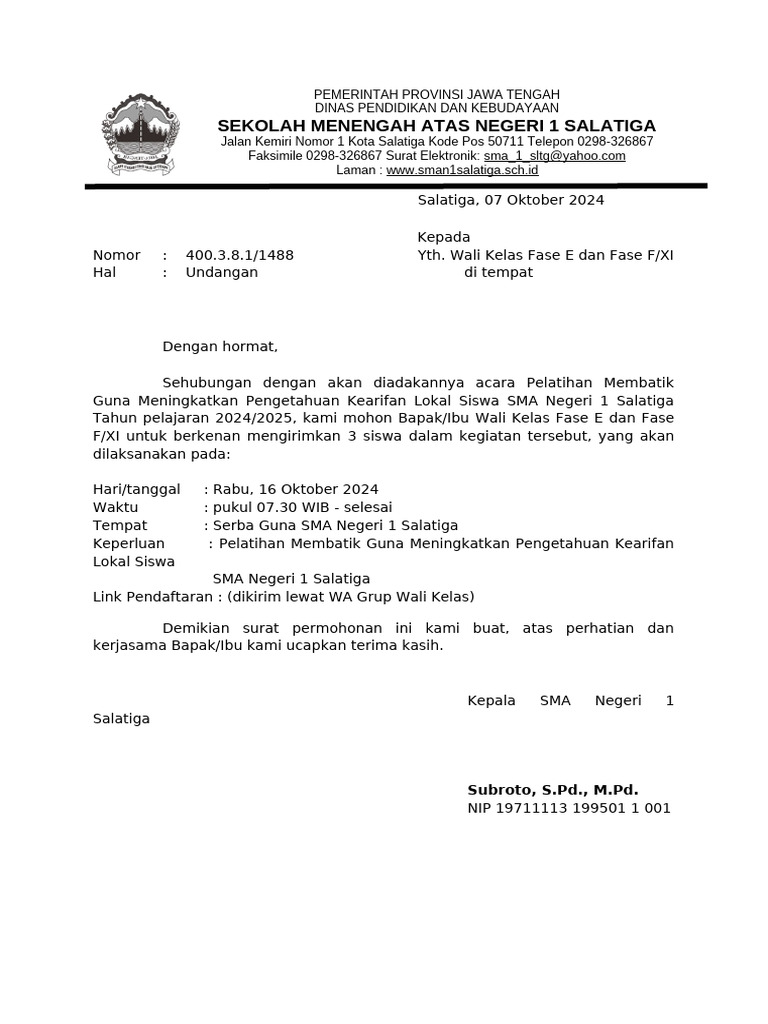 Undangan Siswa | PDF