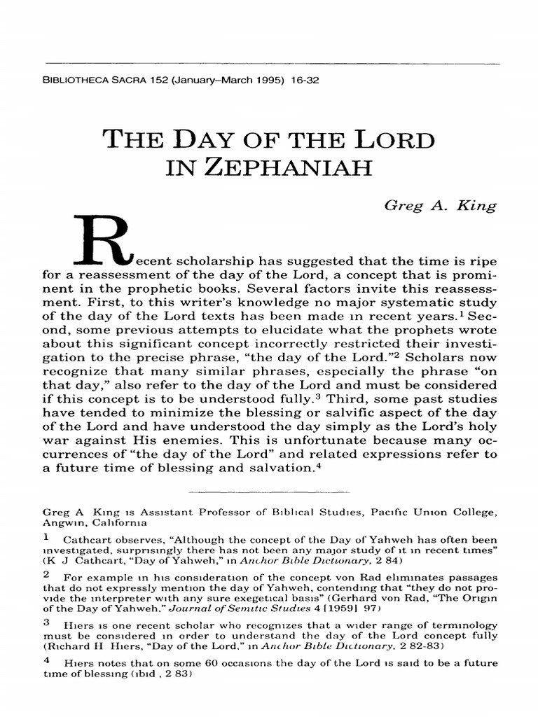 LP - King - Day of LORD in Zephaniah | PDF | Covenant (Biblical) | Book Of Deuteronomy