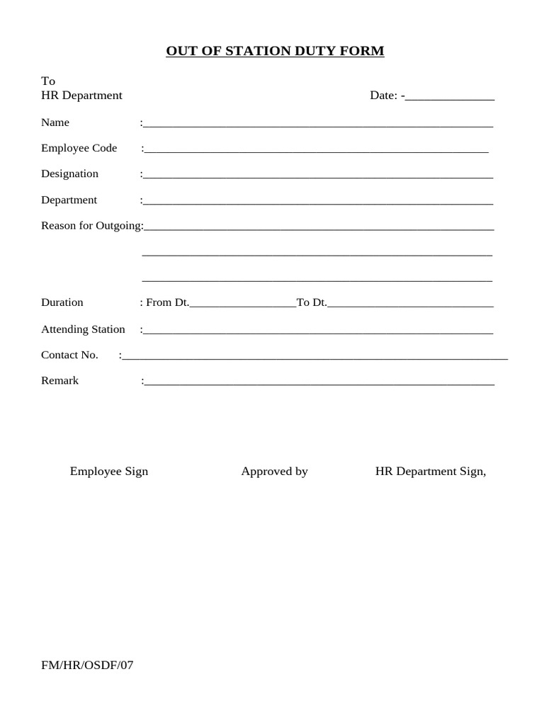 OD Form | PDF