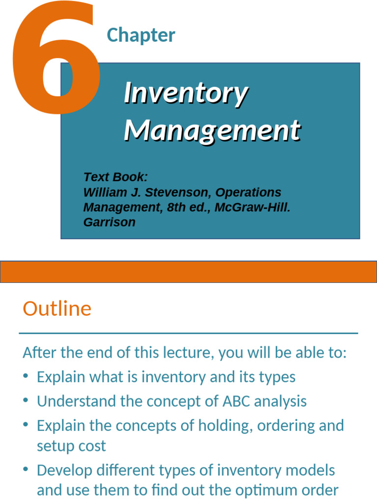 Chapter 6 - Inventory Management | PDF | Production And Manufacturing | Economics