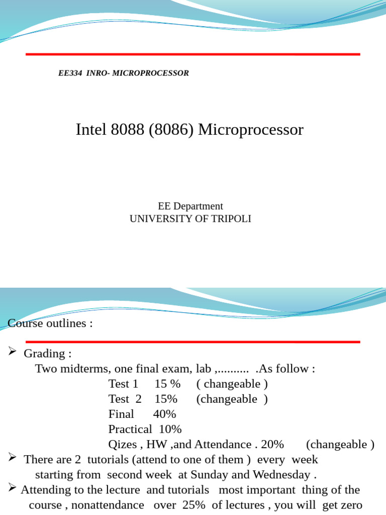 LECTURE - 1 - 2 Fall 2015 334 | PDF | Random Access Memory | Microprocessor