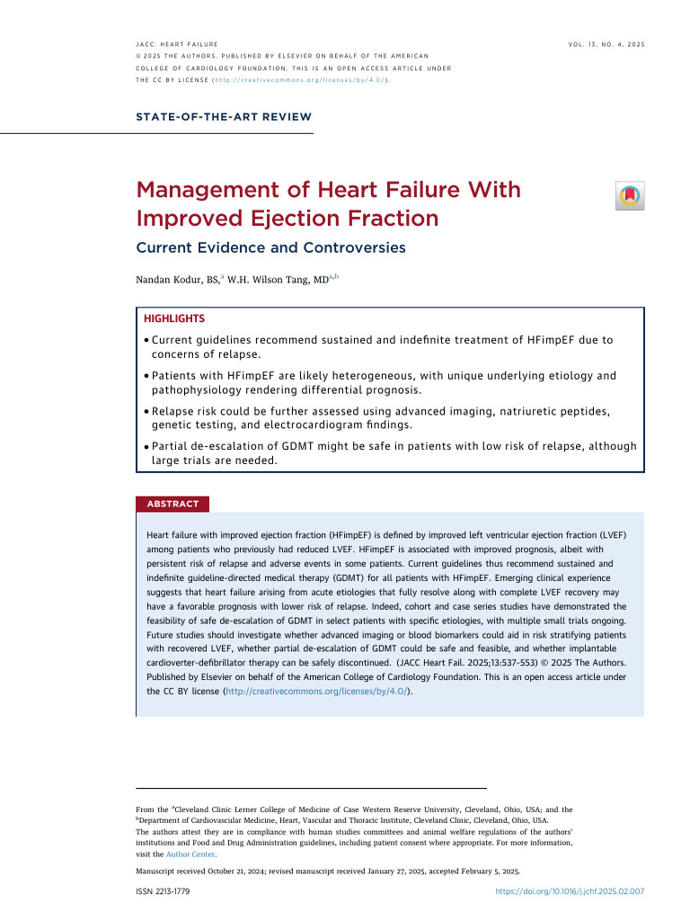 HFIMPEF | PDF | Heart Failure | Ejection Fraction
