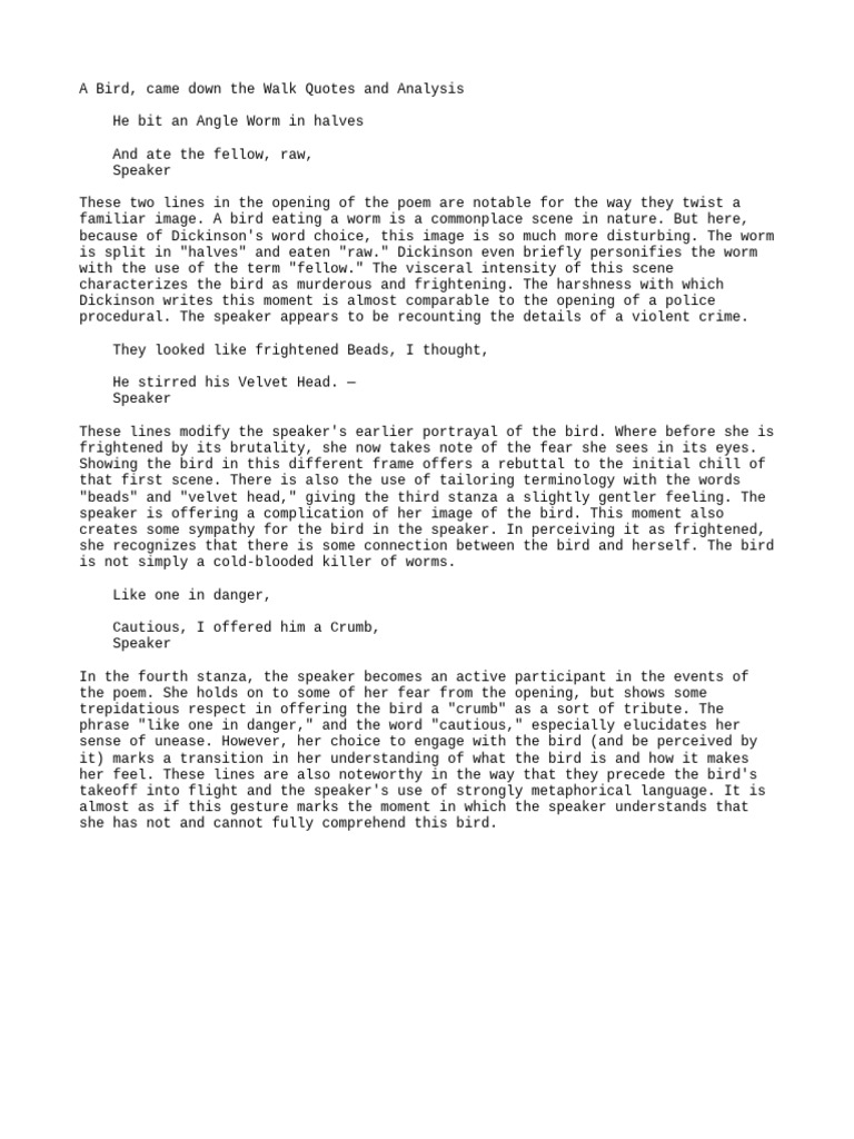 A Bird came down the walk | PDF