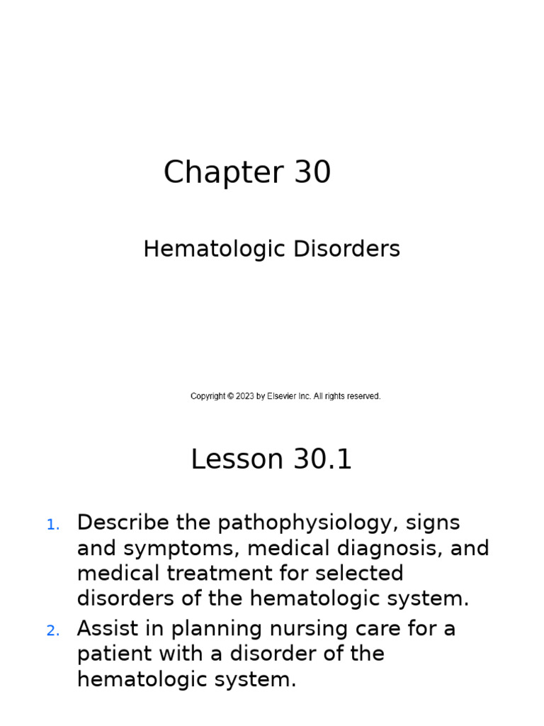 MS - CH 030 - Hematologic Disorders | PDF