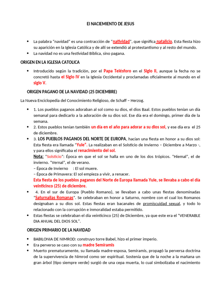 Origen Pagano de La Navidad | PDF | Navidad | Papá Noel