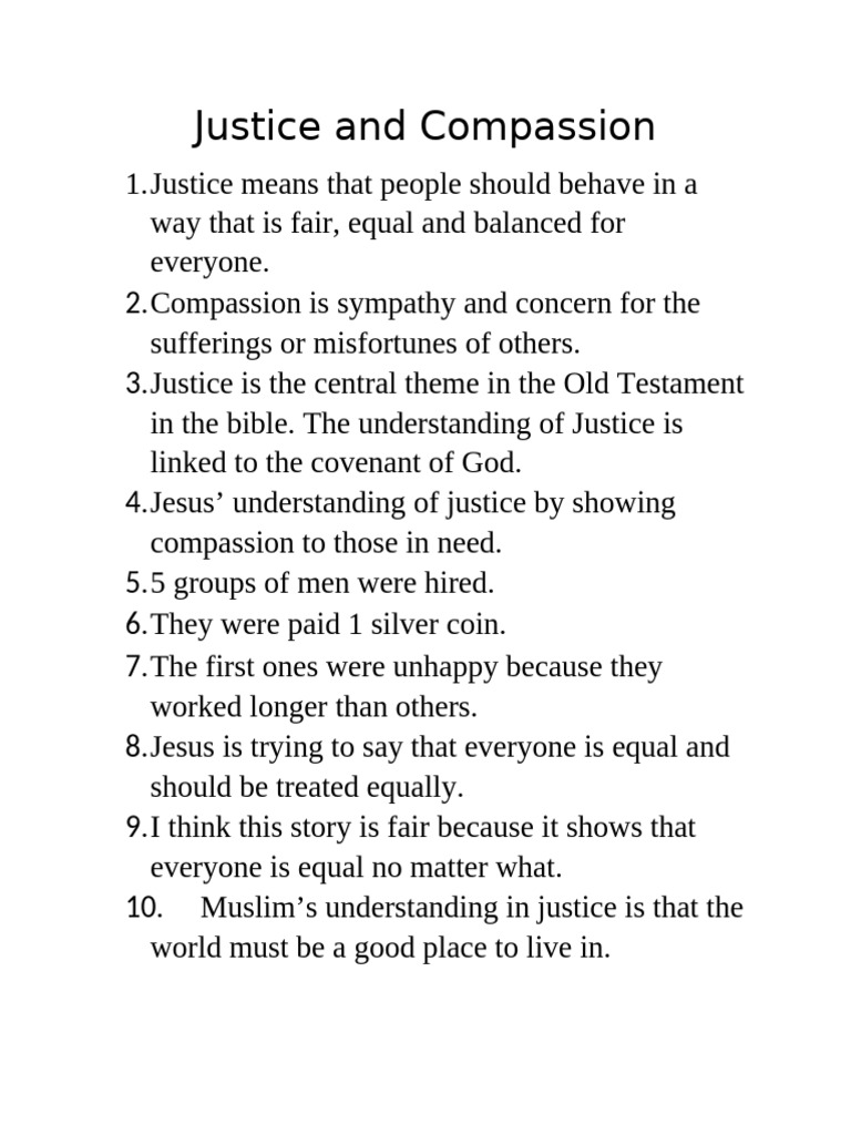 Understanding Justice and Compassion | PDF