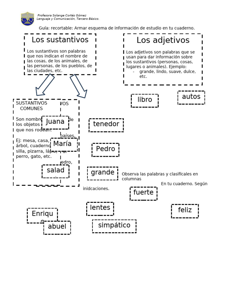 Sustantivos y Adejtivos Práctica | PDF