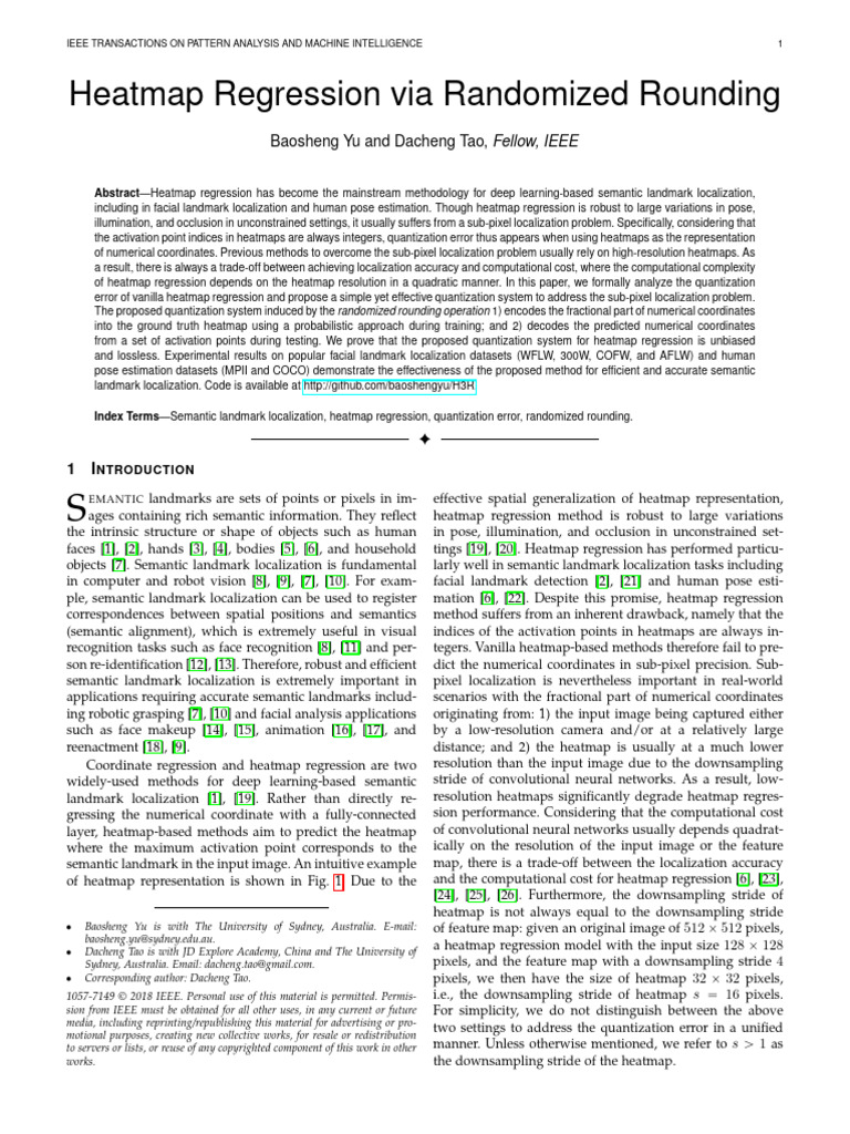 [3] Heatmap Regression via Randomized Rounding | PDF | Regression Analysis | Mean Squared Error