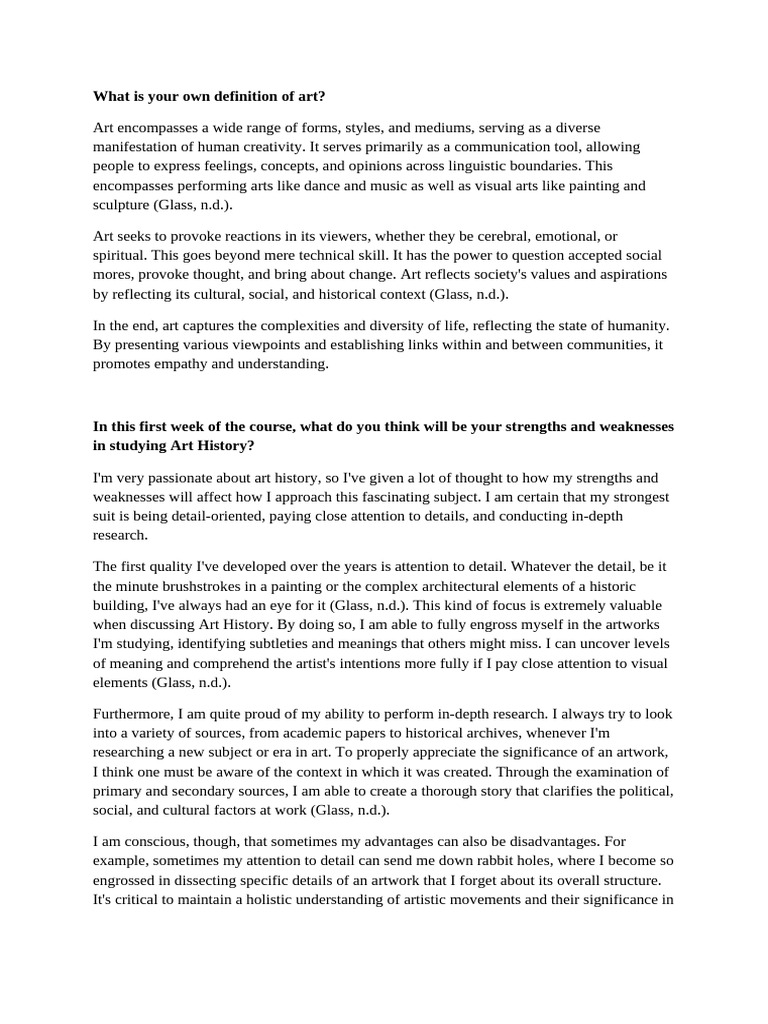 Learning Journal Unit 1 | PDF | Art History | Attention