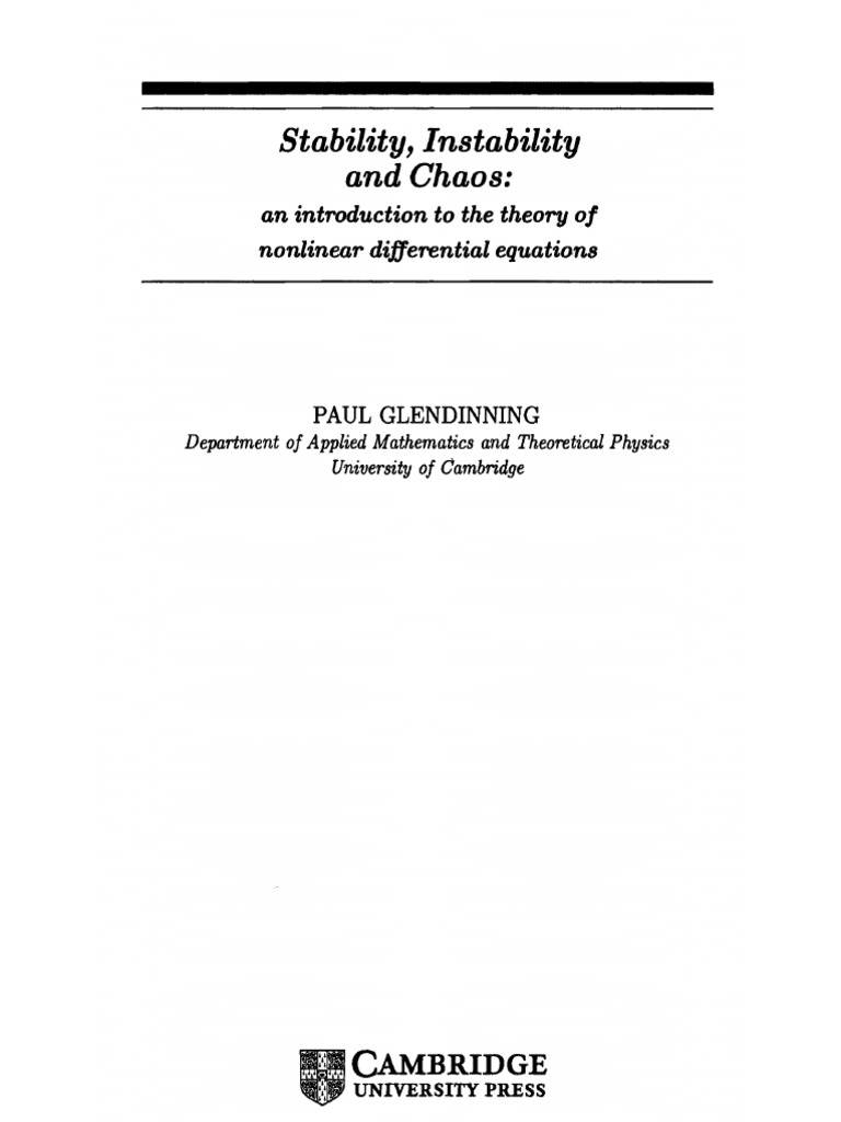 P. Glendinning - Stability, Instability and Chaos - Intro To Theory of ...
