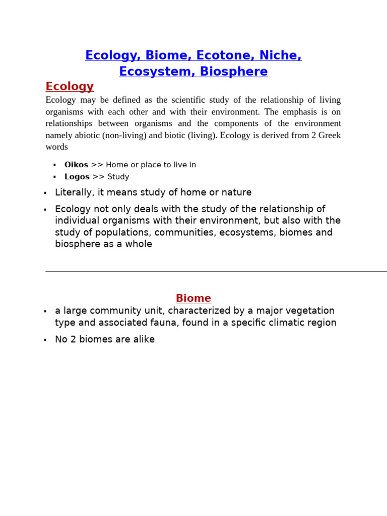 Understanding Ecology and Ecosystems | PDF | Ecology | Ecosystem