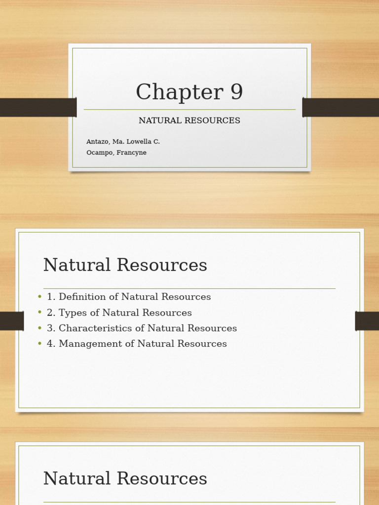 Overview of Natural Resources Management | PDF