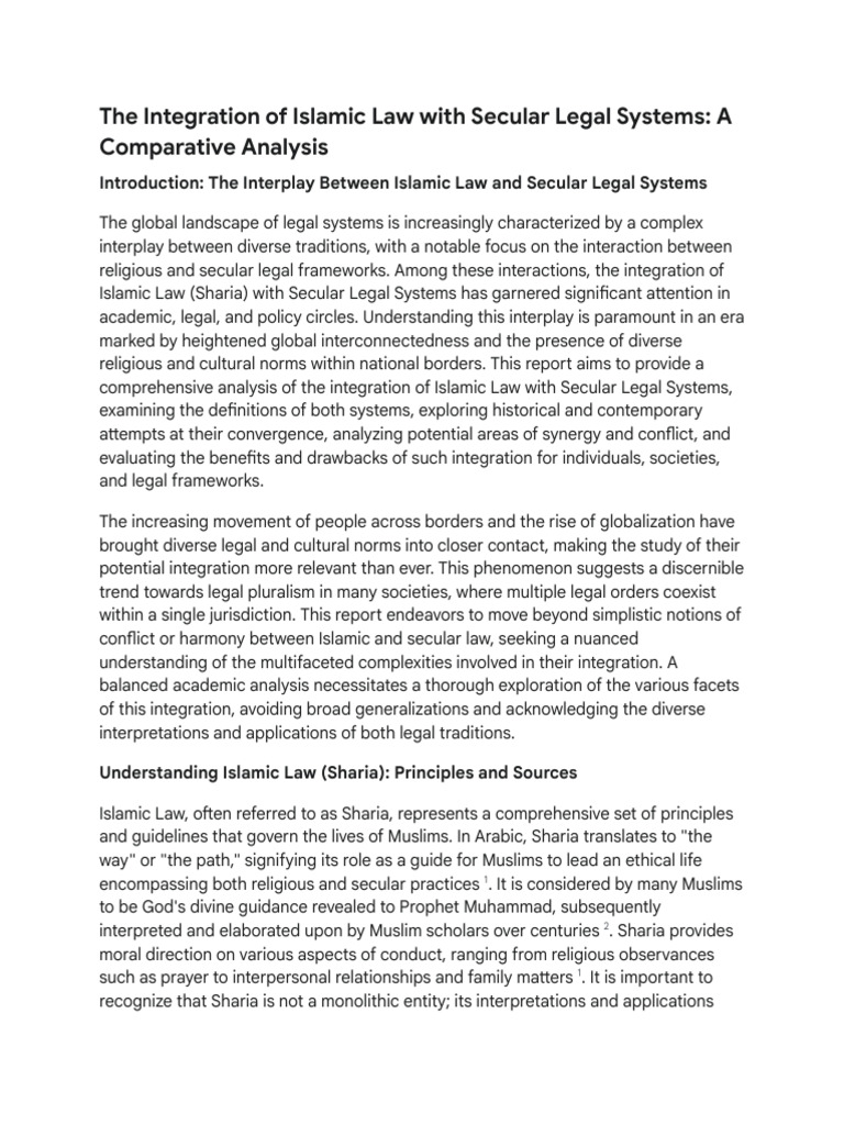 Islamic Law and Secular Systems | PDF | Sharia | Justice