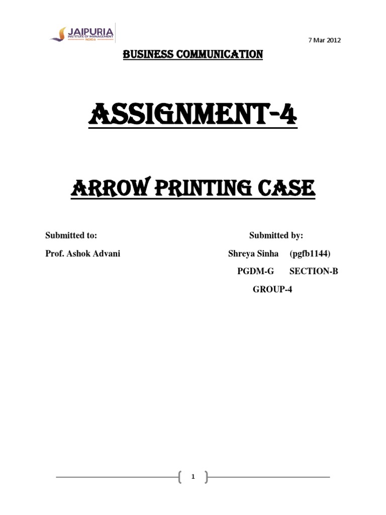 Arrow Printing & Publishing | PDF | Career & Growth | Business