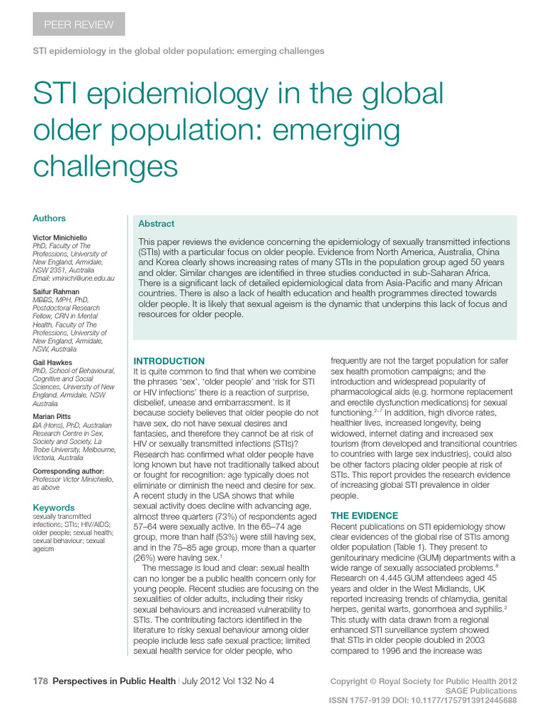 STI Epidemiology in The Global | PDF | Sexually Transmitted Infection | Sex