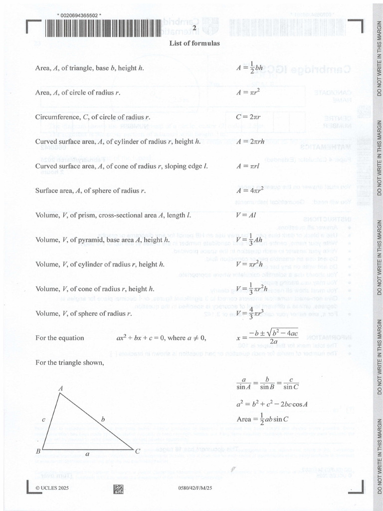 Papaer 4 (With Calculator) | PDF | Area | Euclidean Geometry