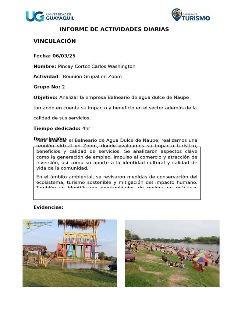 Análisis del Balneario Naupe en Zoom | PDF