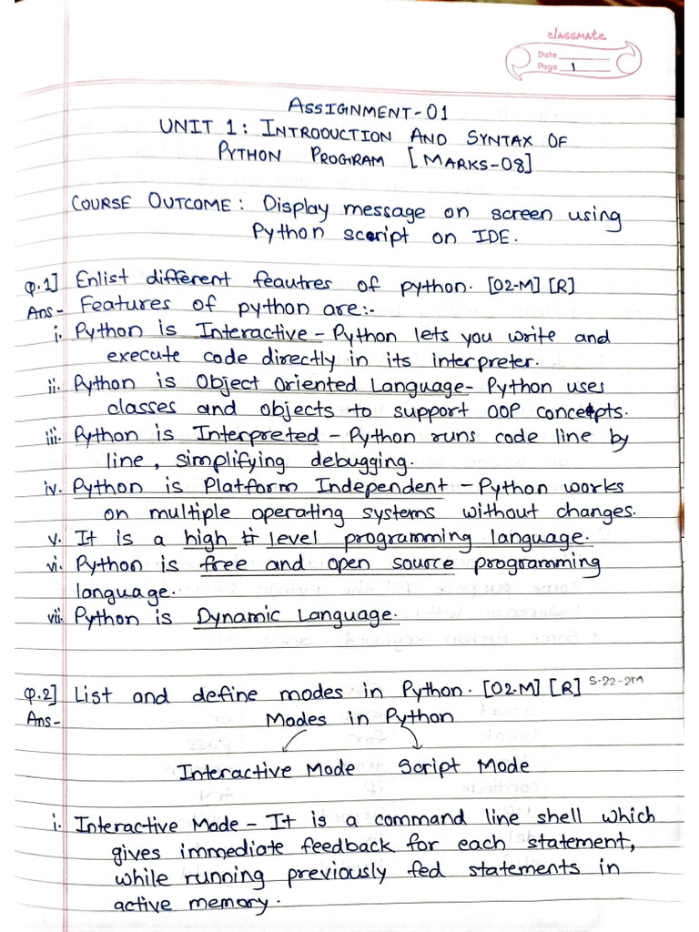 PWP Unit-1 Important Questions | PDF