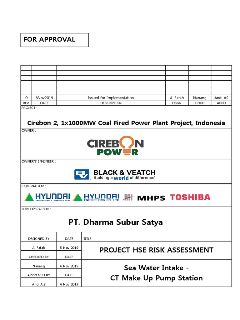 Sea Water Intake Risk Assessment - DSS | PDF | Underwater Diving ...