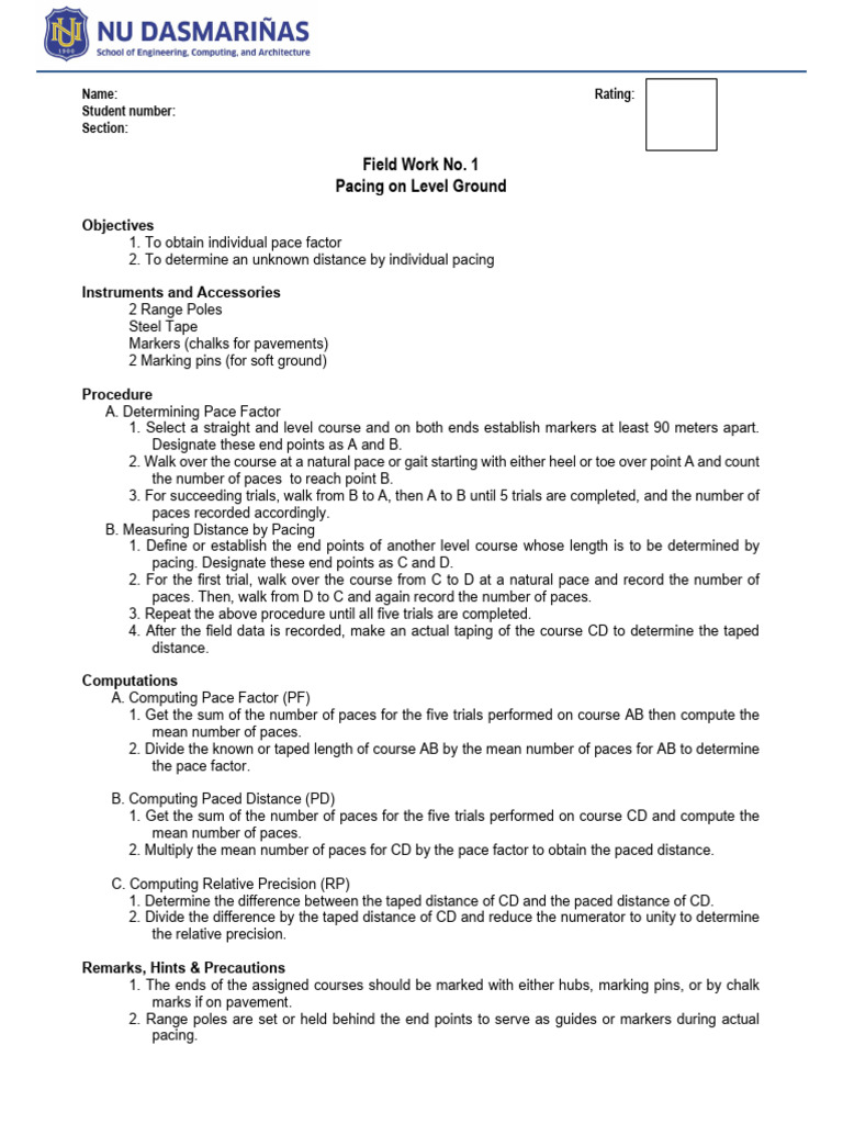 Fieldwork-1-Pacing-on-Level-Ground | PDF | Horse Gait | Accuracy And ...